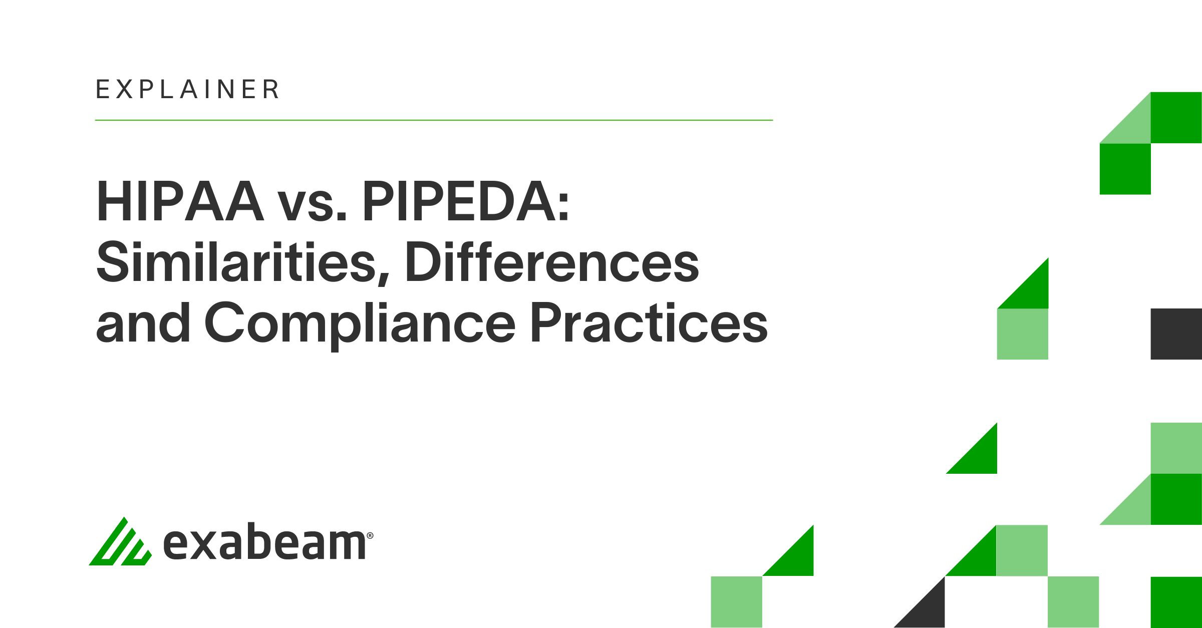HIPAA vs. PIPEDA: Similarities, Differences and Compliance Practices ...